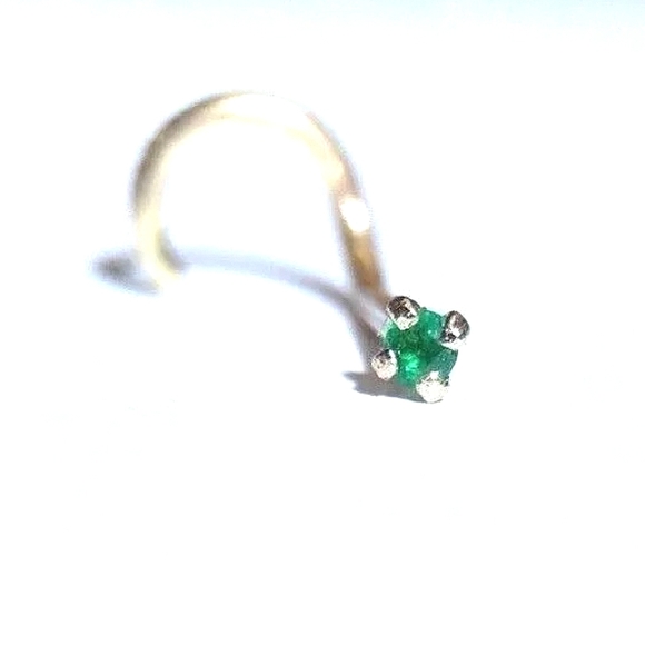 Hand Crafted | Jewelry | New 4k 2ct Natural Vs Columbian Green Emerald Nose Ring Stud | Poshmark
